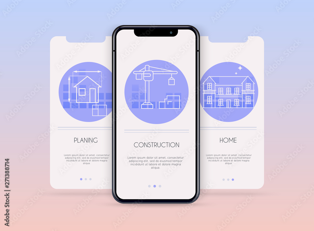 Onboarding screens user interface kit for mobile app templates concept ...