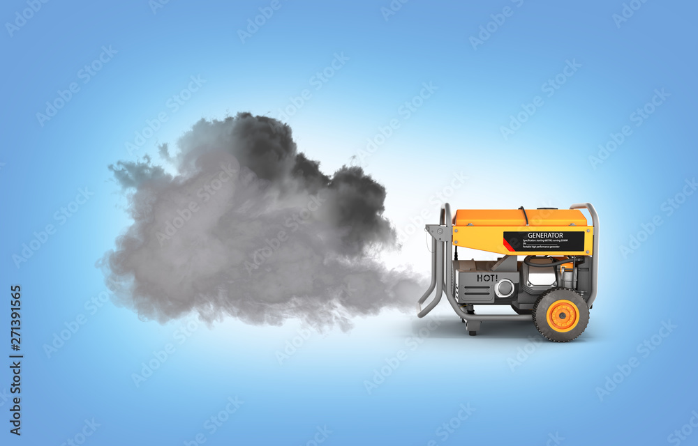 Ecology concept Illustration of pollution by exhaust gases Portable ...