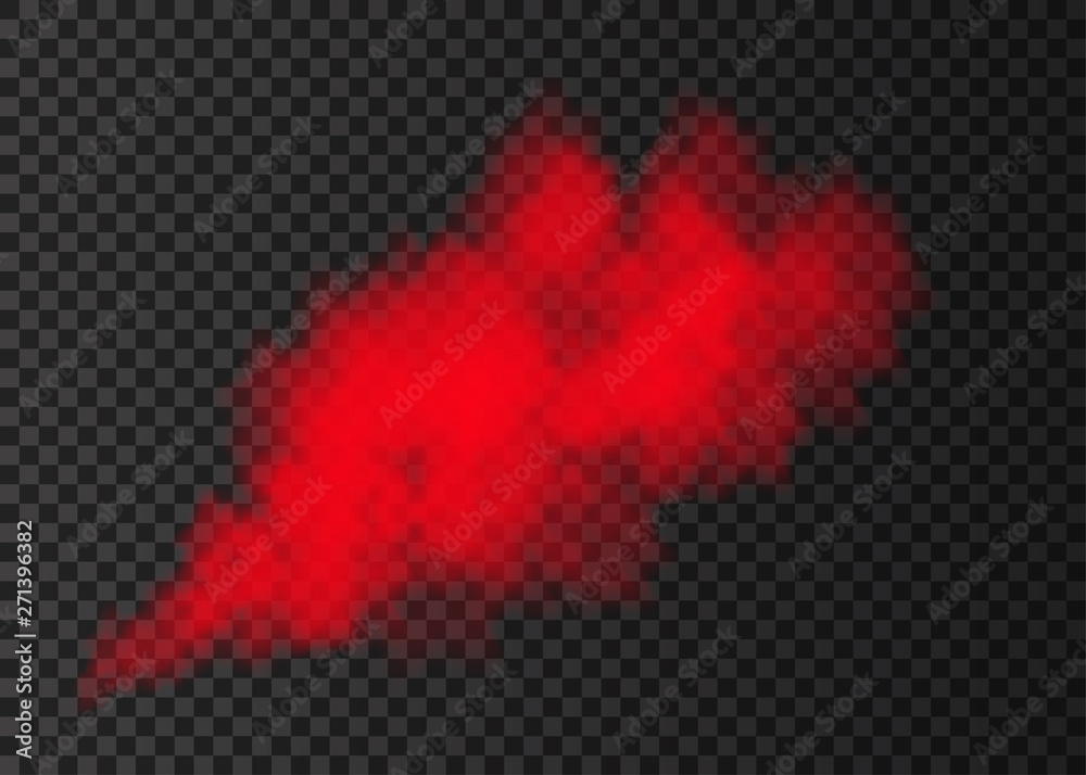 Red smoke explosion special effect isolated on transparent background ...
