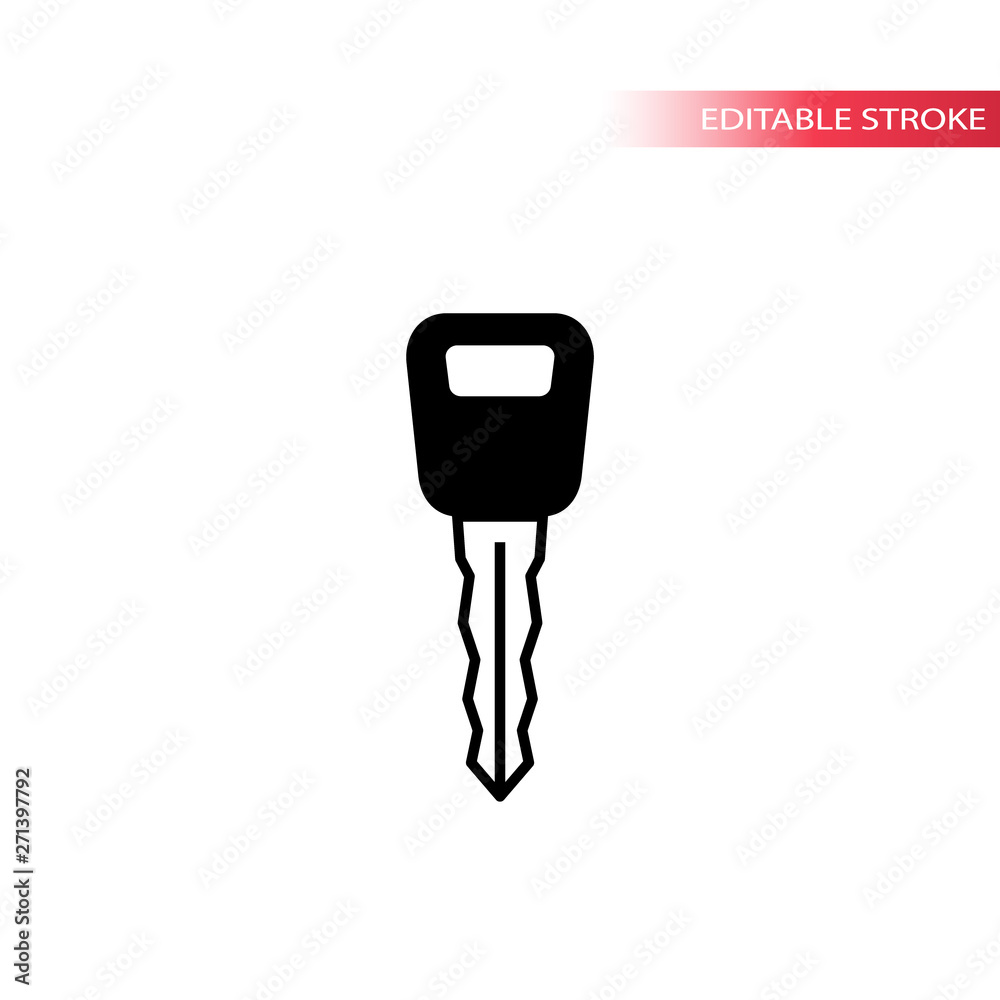 Car key simple vector symbol. Key for automobile with editable outline ...