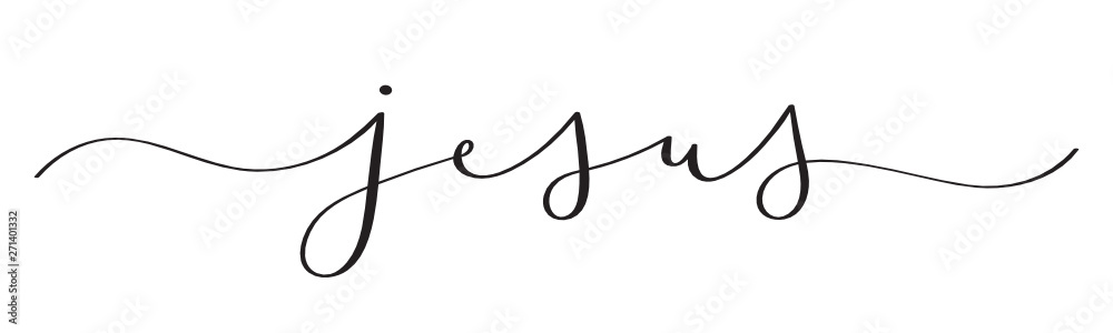 JESUS black brush calligraphy banner Stock Vector | Adobe Stock
