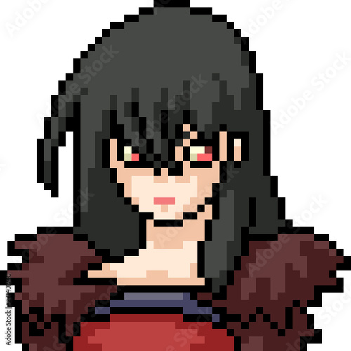vector pixel art anime girl Stock Vector | Adobe Stock