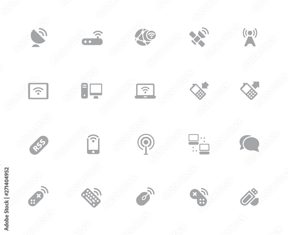 Wireless Communications Icons // 32 pixels Icons White Series - Vector ...