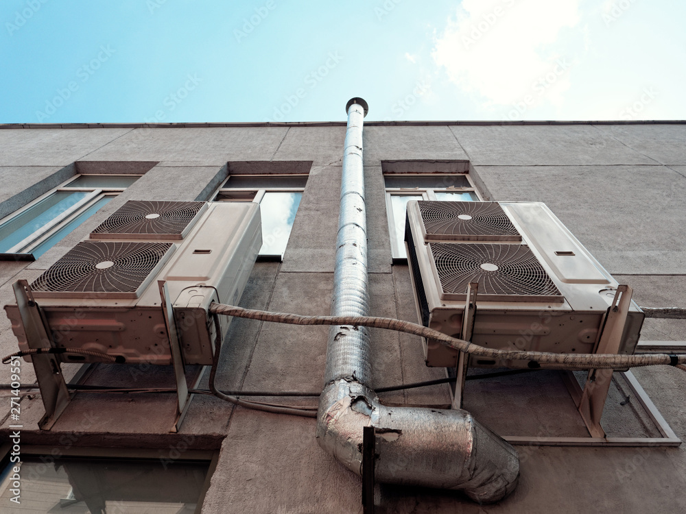 industrial ventilation air conditioning system on a high-rise building ...