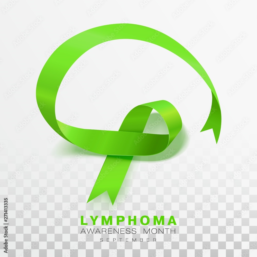 Lymphoma Awareness Month. Lime Green Color Ribbon Isolated On ...