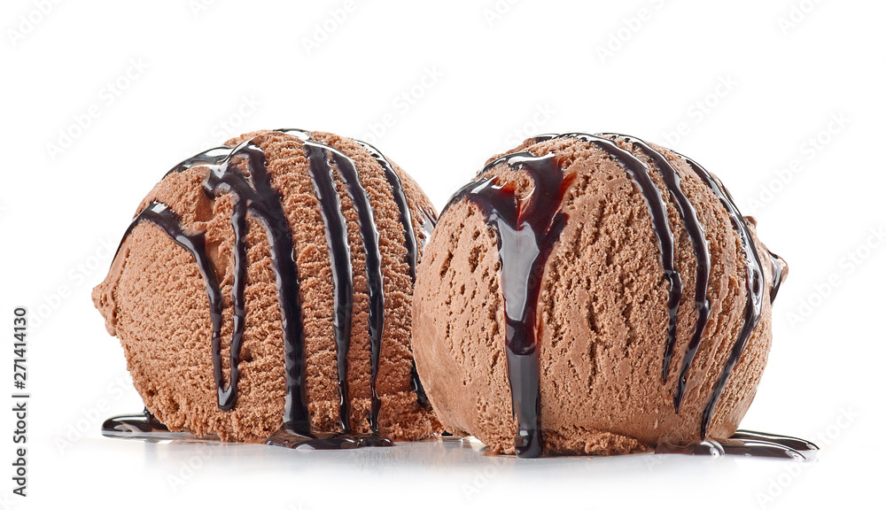 chocolate ice cream on white background Stock Photo | Adobe Stock