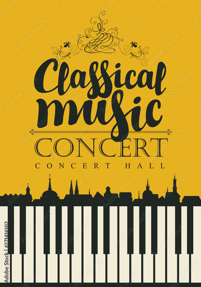 Vector poster for a concert of classical music with calligraphic ...