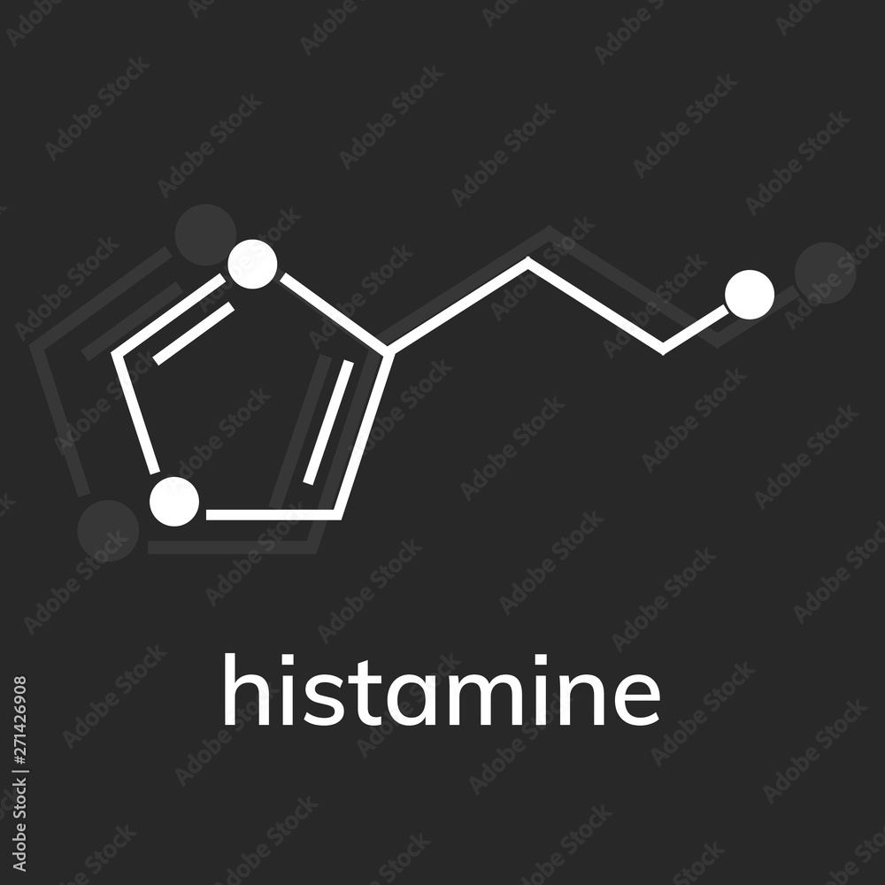 Histamine molecular formula on dark background Stock Vector | Adobe Stock