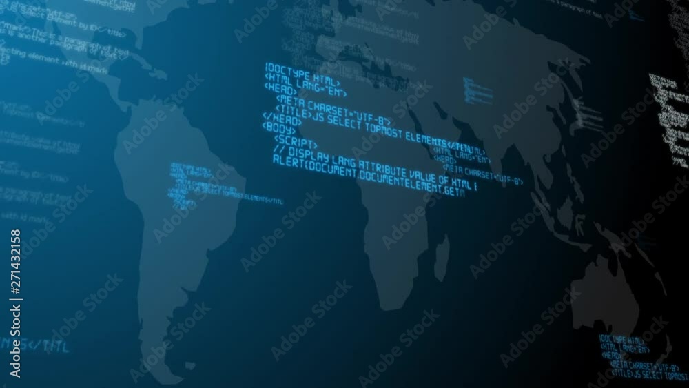 Loopable Footage Of Programming Code Abstract Technology Background For Software Developer And