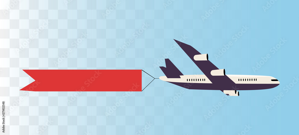 Plane with ribbon banner. Stock Vector | Adobe Stock