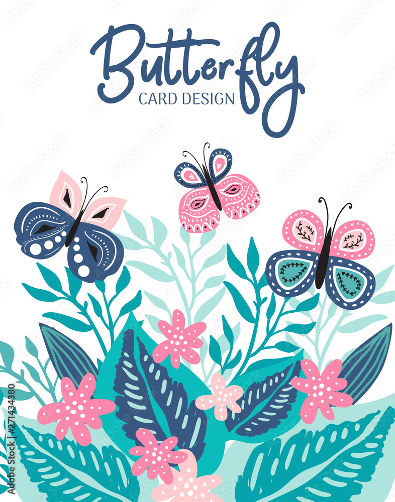Premade greeting or business flyer and card design with colorful hand ...
