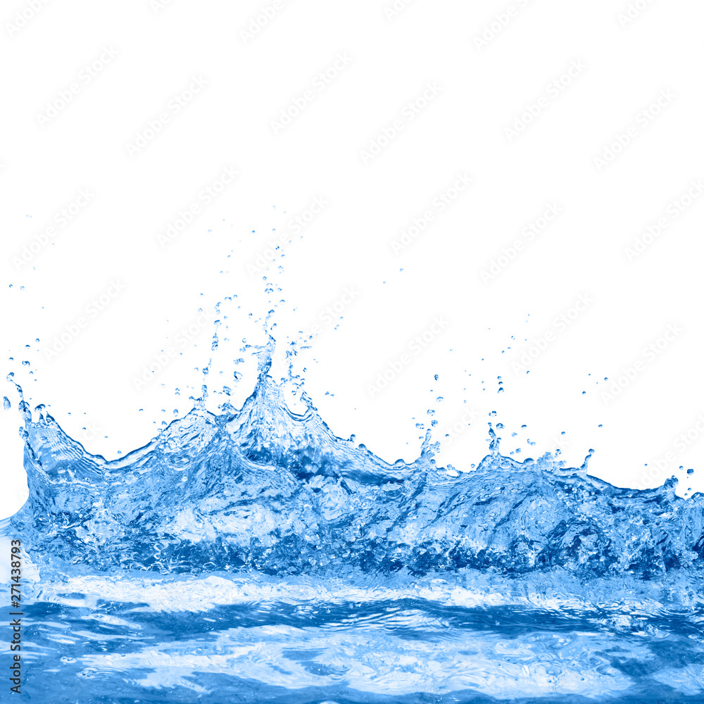 blue color water splash isolated on white background, studio photo Stock Photo | Adobe Stock