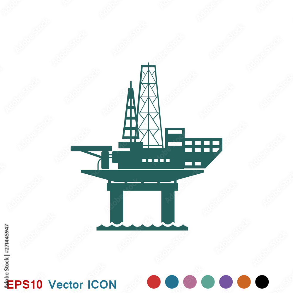 Oil platform iconfuel production logo, illustration, vector sign symbol ...