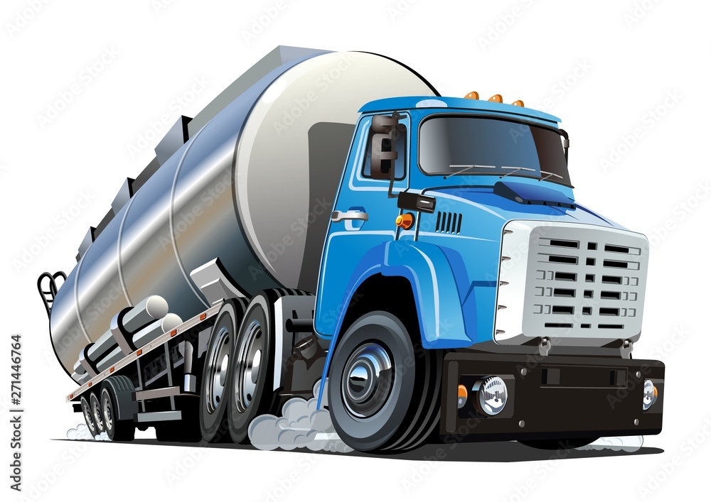 Cartoon semi tanker truck isolated on white background Stock Vector ...