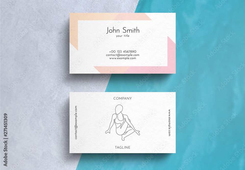 Creative Yoga Business Card Layout Stock Template | Adobe Stock