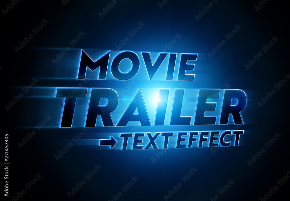 Glowing Movie Title Text Effect Mockup Stock Template | Adobe Stock