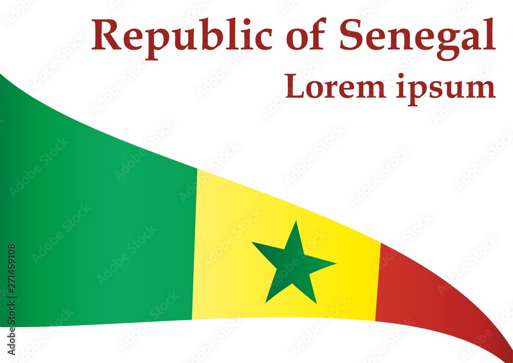 Flag of Senegal, Republic of Senegal. Template for award design, an ...