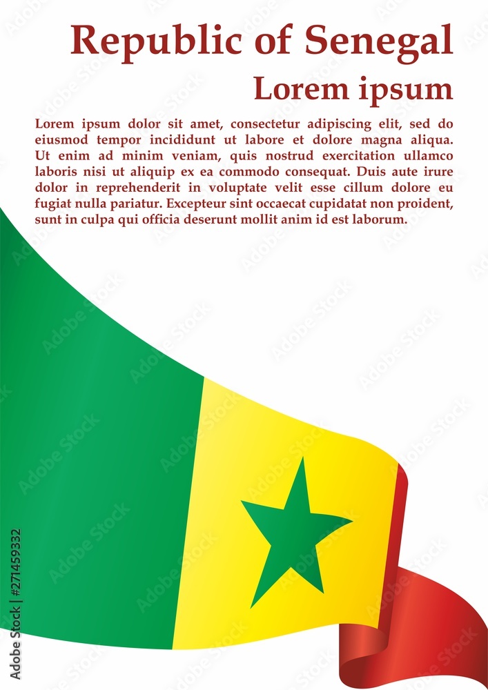 Flag of Senegal, Republic of Senegal. Template for award design, an ...