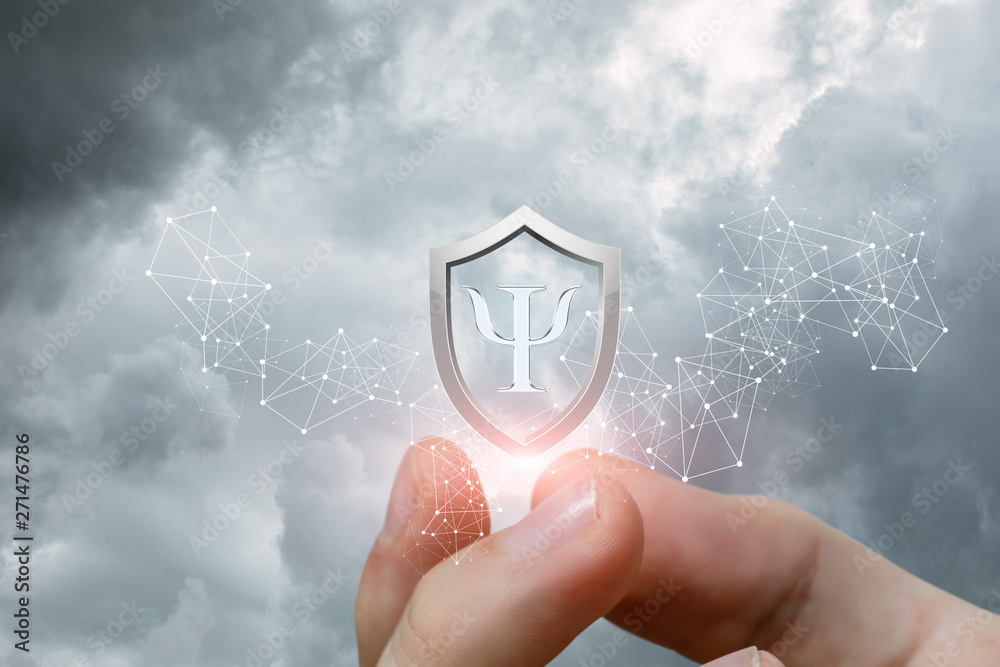 The hand shows the symbol of protection of the psyche . Stock Photo ...