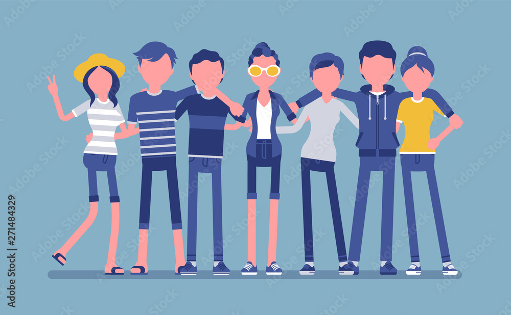 Group of happy teen friends. Young people, teenager boys and girls ...