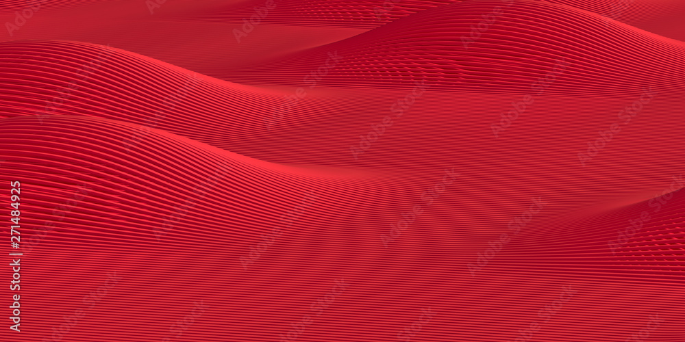 Abstract red wave parametric. Minimal future geometric shape background ...