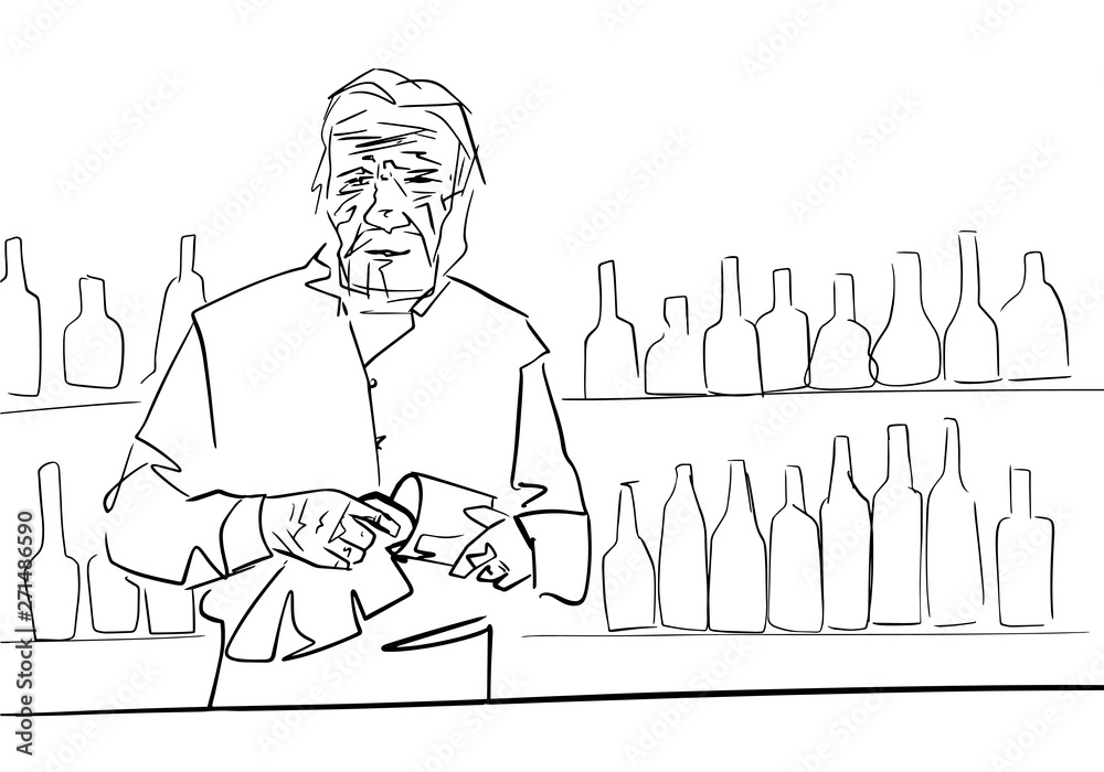 Bartender Drawing