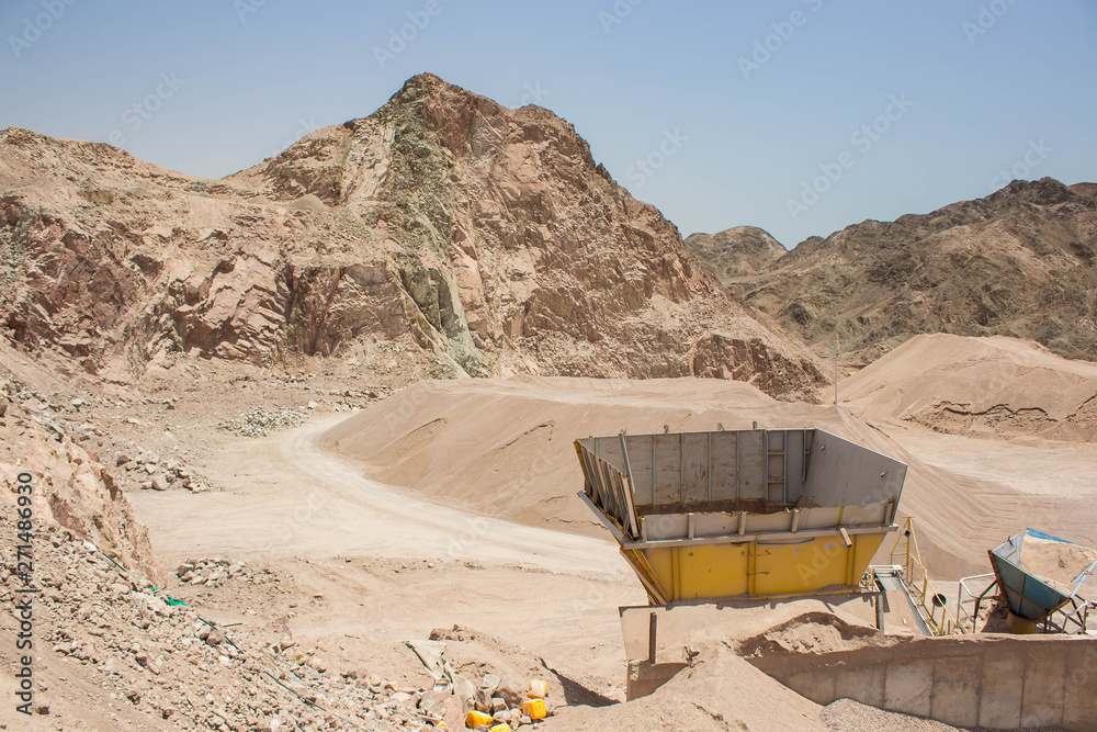 sand stone quarry in Middle East desert rocky scenery landscape place ...