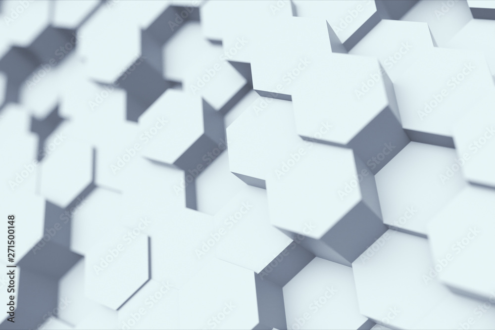 Random waving motion abstract background from hexagon geometric surface ...
