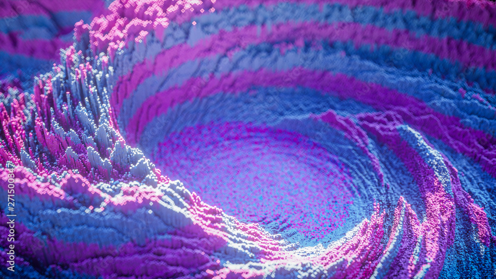 Abstract wave displacement surface. Abstract planet surface. Noise ...