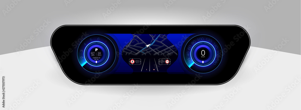 Car service in the style of HUD. Virtual graphical interface Ui HUD ...