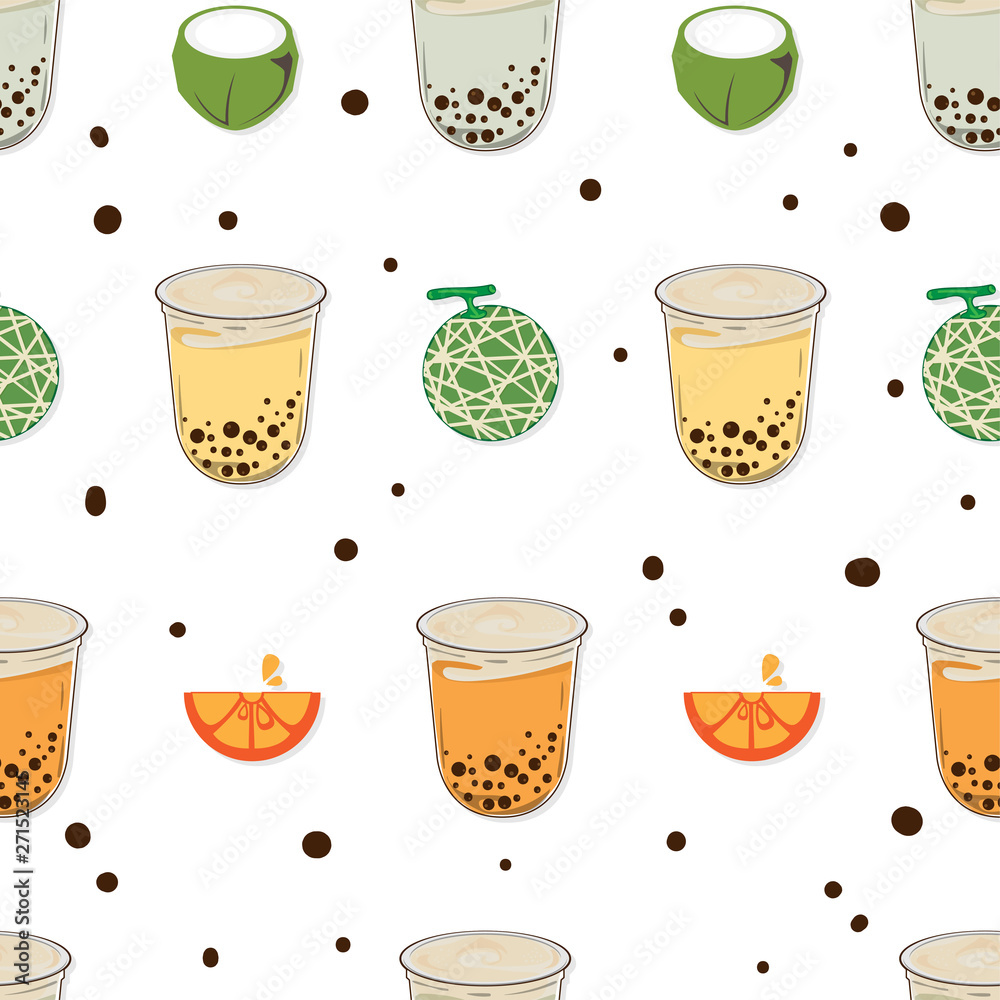 pattern bubble tea graphic cup Stock Vector | Adobe Stock