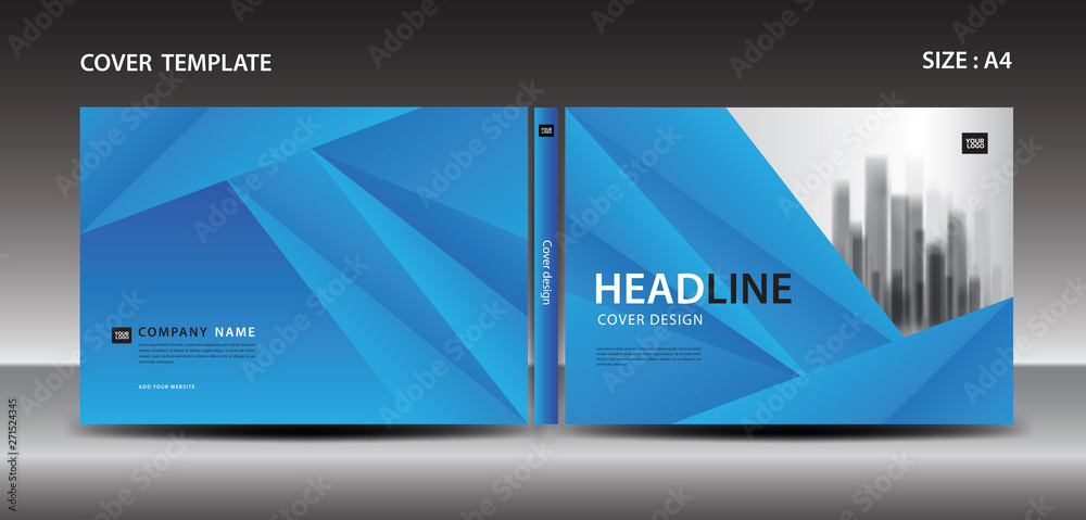 Blue Cover design template for magazine, ads, presentation, annual ...