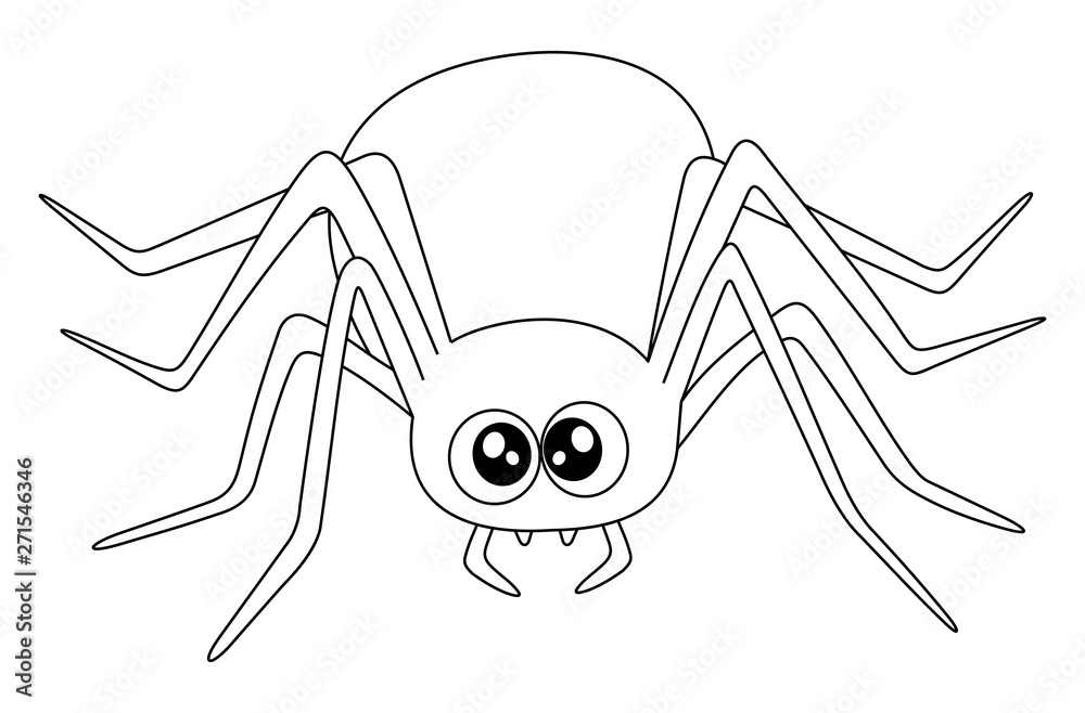 Cut spider cartoon, vector illustration Stock Vector | Adobe Stock