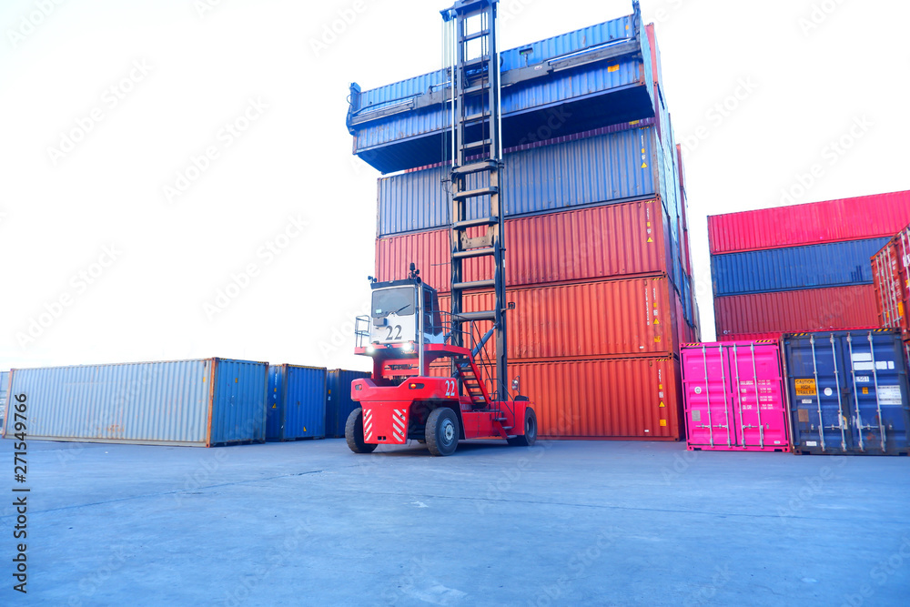 Mobile containers operated at the container port at Laem Chabang Port ...
