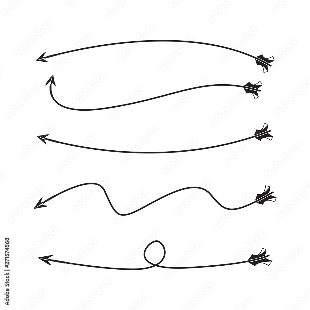 bow arrow line divider set Stock Vector | Adobe Stock
