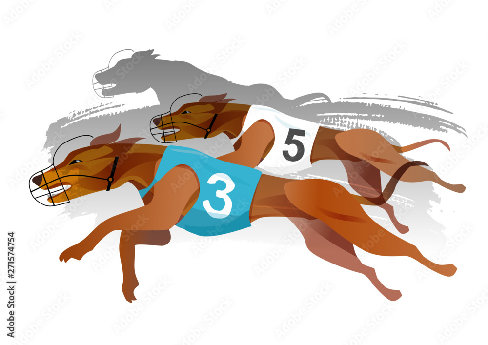 Greyhound Dog Track Racing. Stylized illustration of a greyhound dogs ...