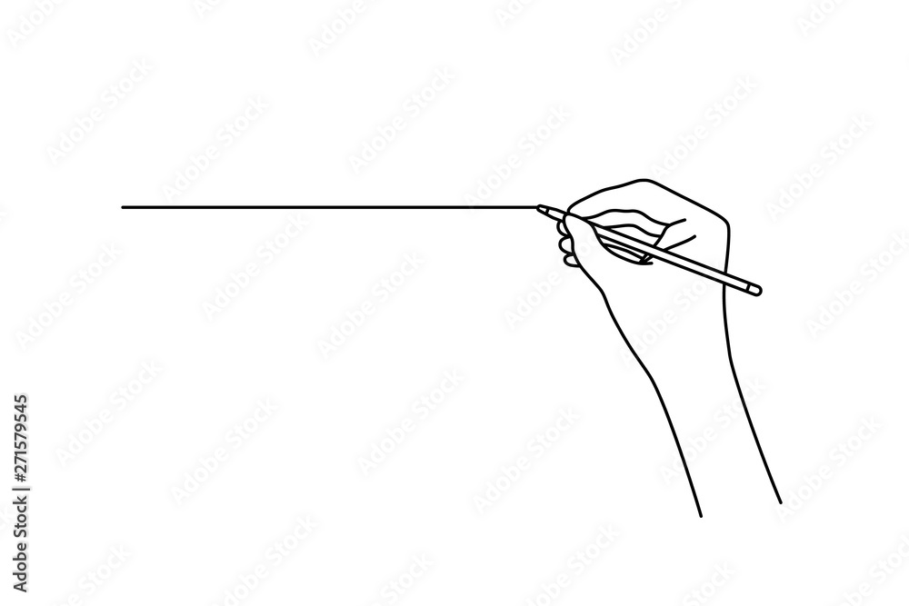 linear hand drawing a straight line Stock Vector | Adobe Stock