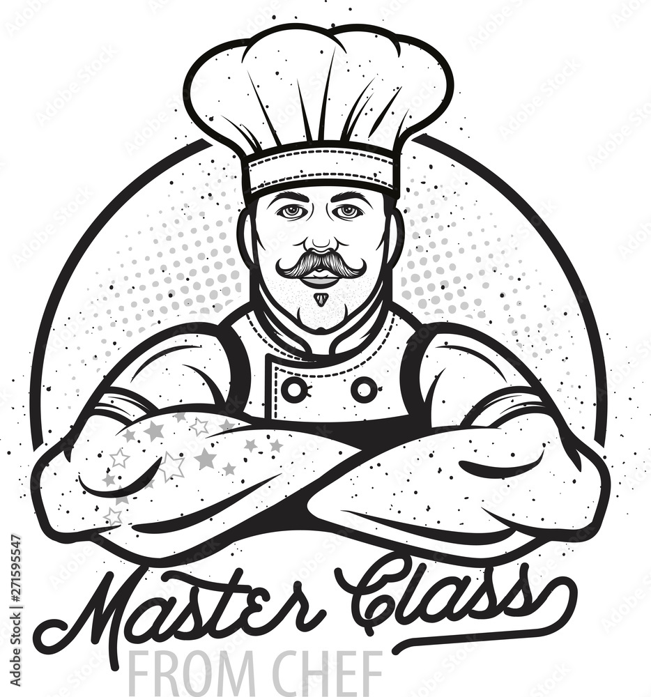 Cooking vintage logo. Cooking Class template logo with Chef. Modern ...