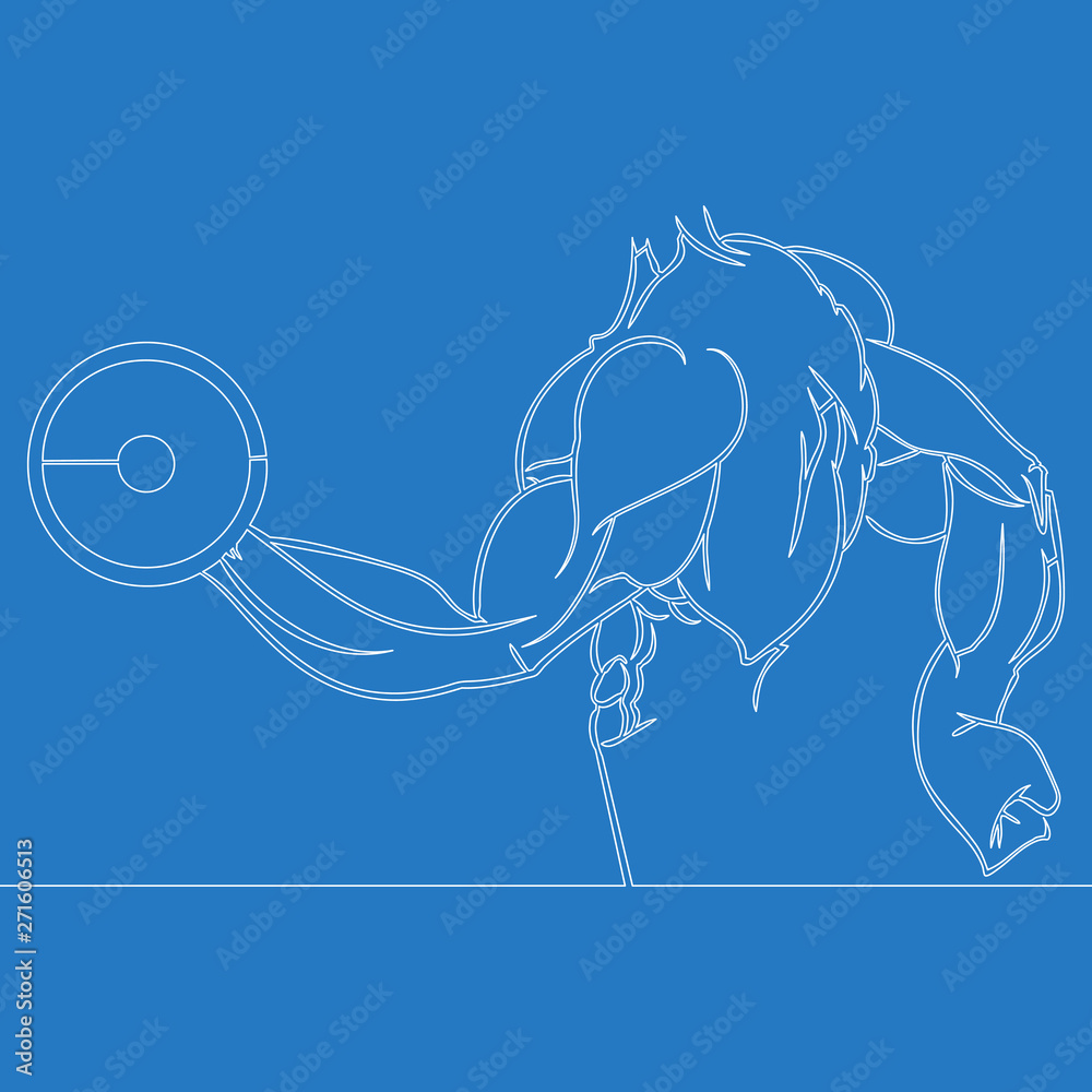 Continuous one line drawing Training concept Stock Vector | Adobe Stock