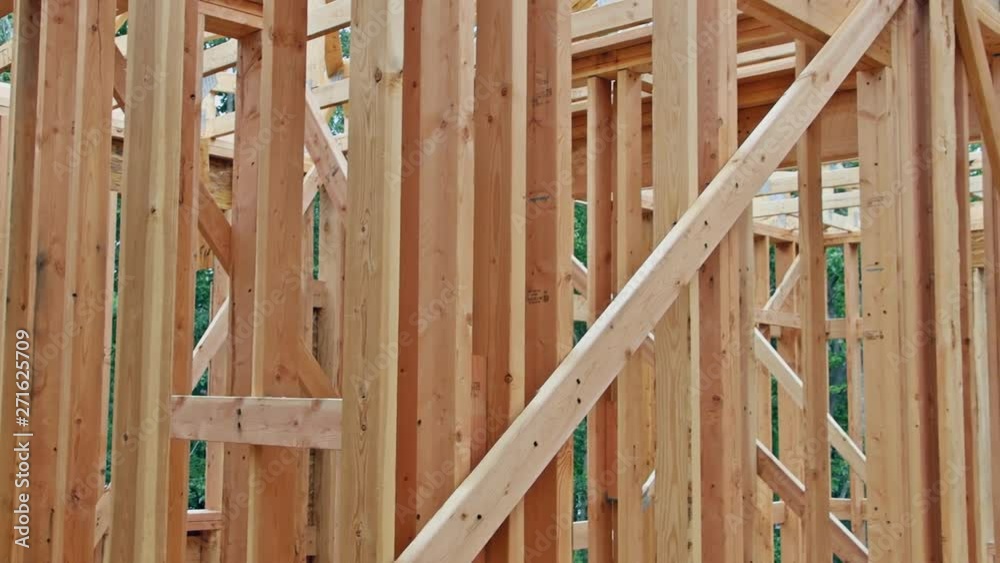 Timber frame house, real estate. stick built home under construction ...