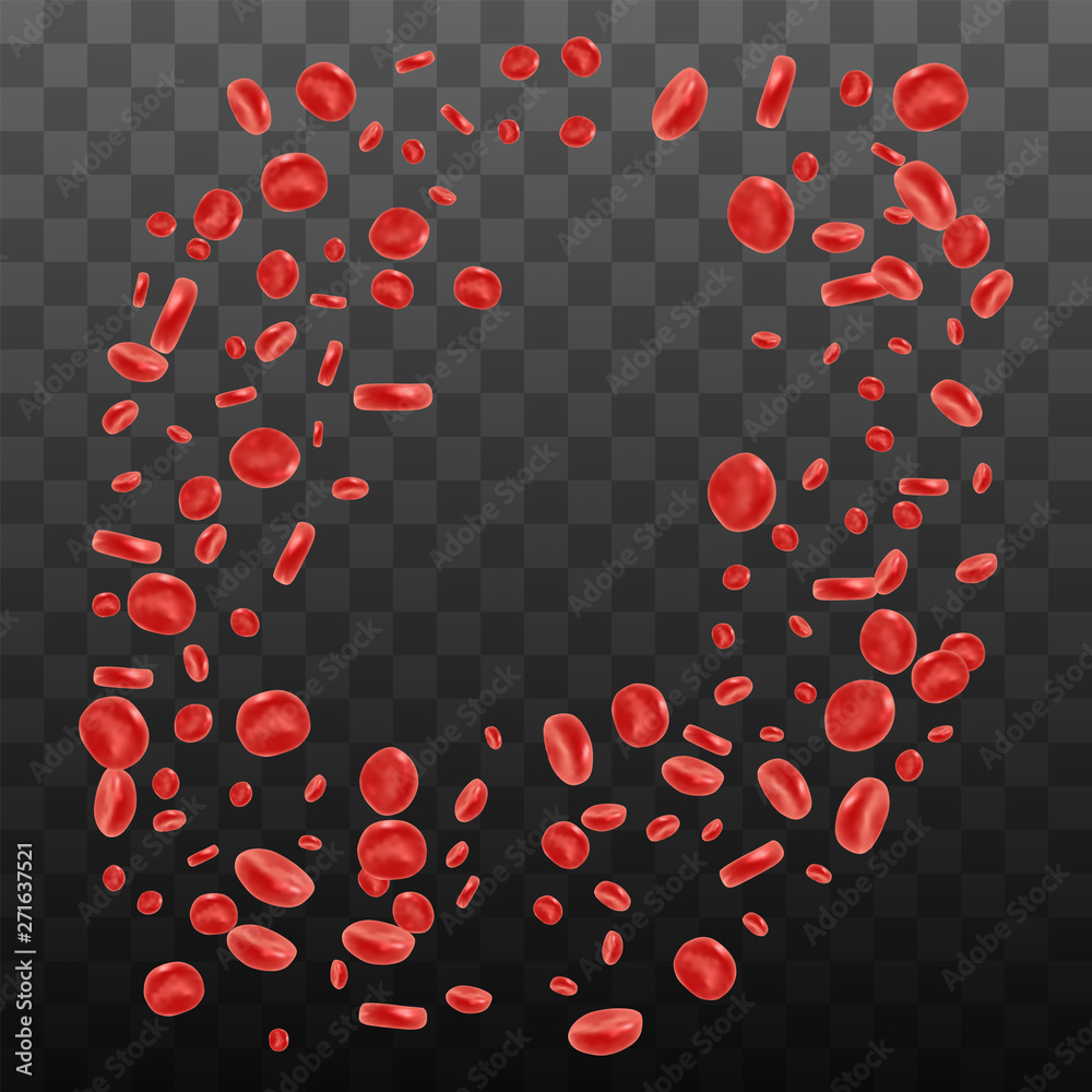 Red blood cell flowing in vein or artery. Vector illustration on ...