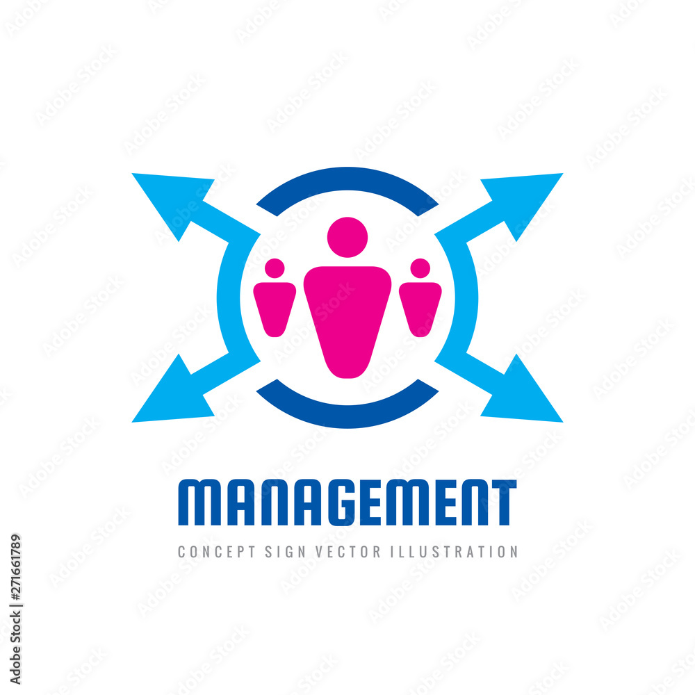 Management vector logo design. Hr concept sign. Business symbol. Stock ...