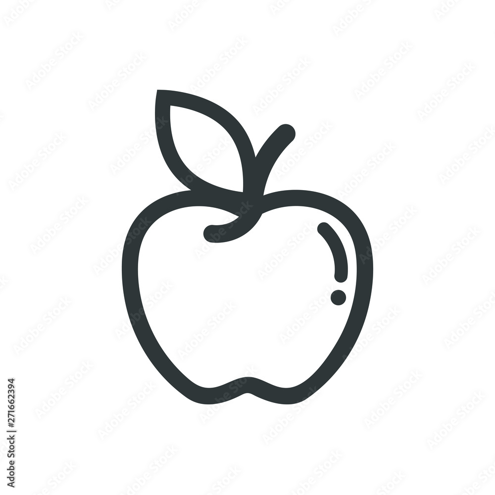 cartoon cute apple vector outline Stock Vector | Adobe Stock