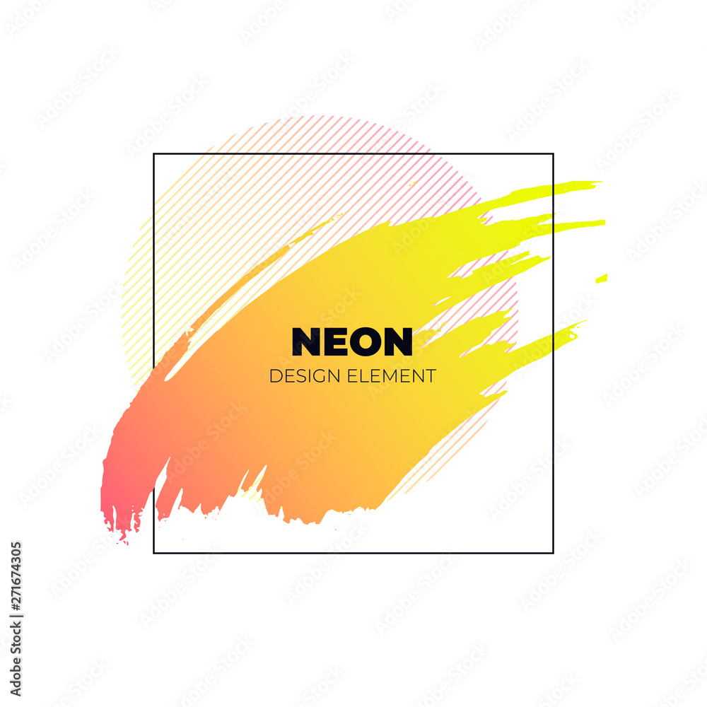 Vector neon color brush lliquid stroke banner template. Colorful ...