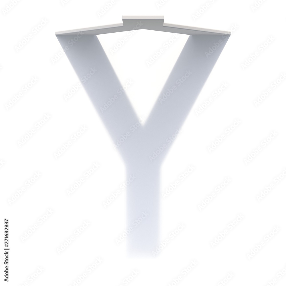 Vertical drop shadow font Letter Y 3D Stock Illustration | Adobe Stock