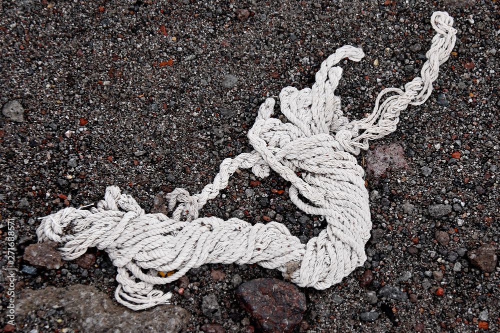 Tangled rope abstract. Some see torso and arms in intricate dive ...