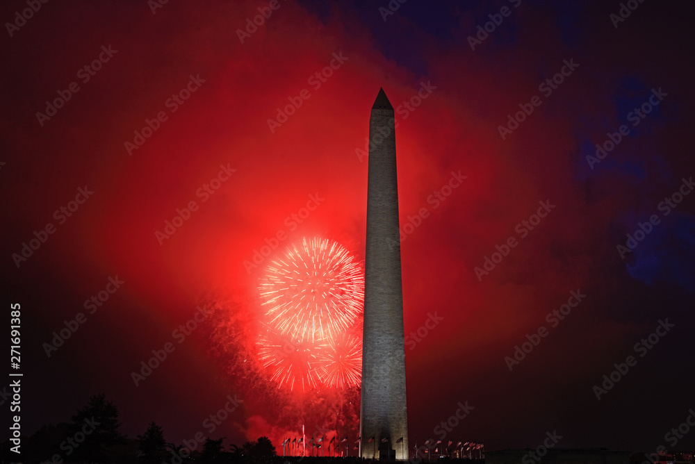 washington monument fireworks Stock Photo | Adobe Stock