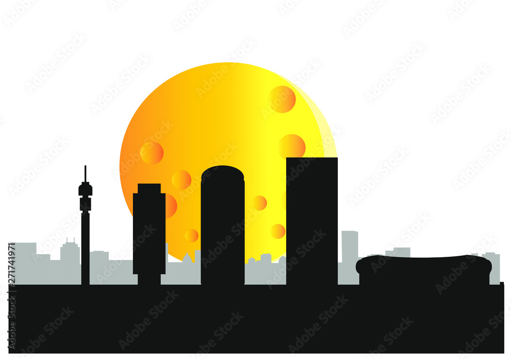 skyline of johannesburg city in south africa Stock Vector | Adobe Stock