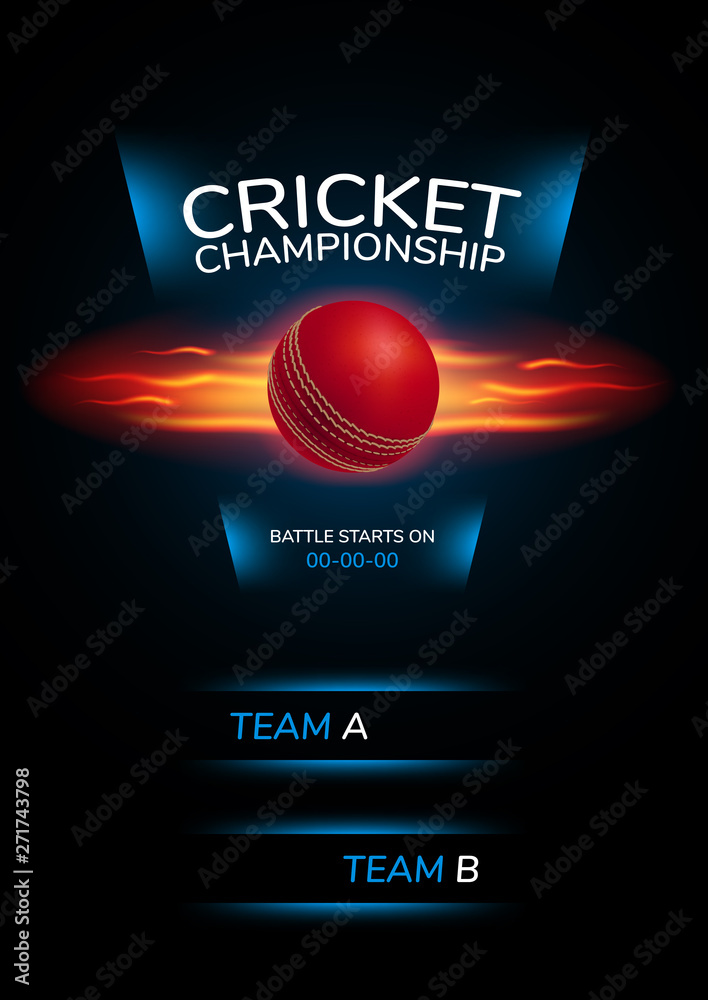 Vector poster, background for cricket championship or match Stock ...