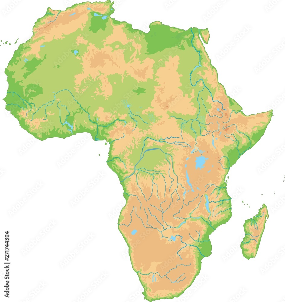 Blank Africa Physical Map